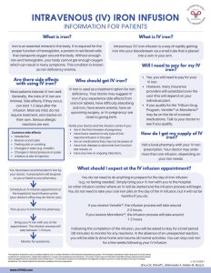 What to Expect at Your IV Iron Infusion Appointment (PDF)