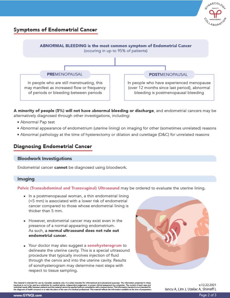 Endometrial Cancer - Symptoms, Risks & Diagnosis (PDF)