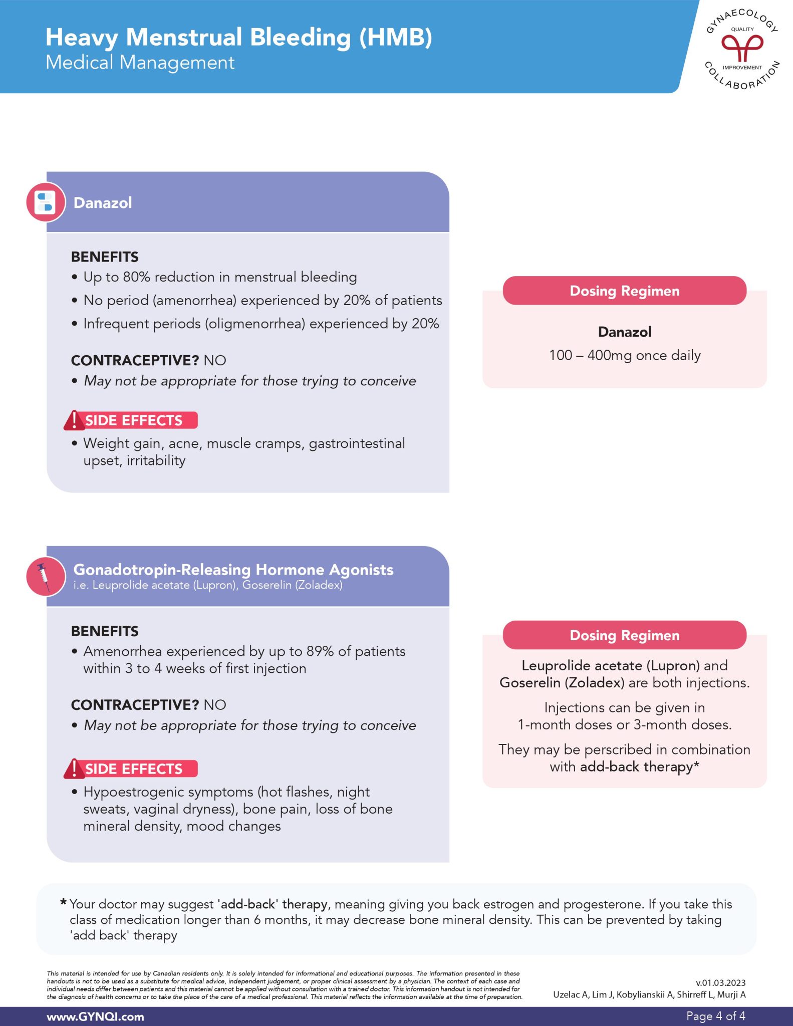 GnRH Agonists for Heavy Periods (PDF Download)