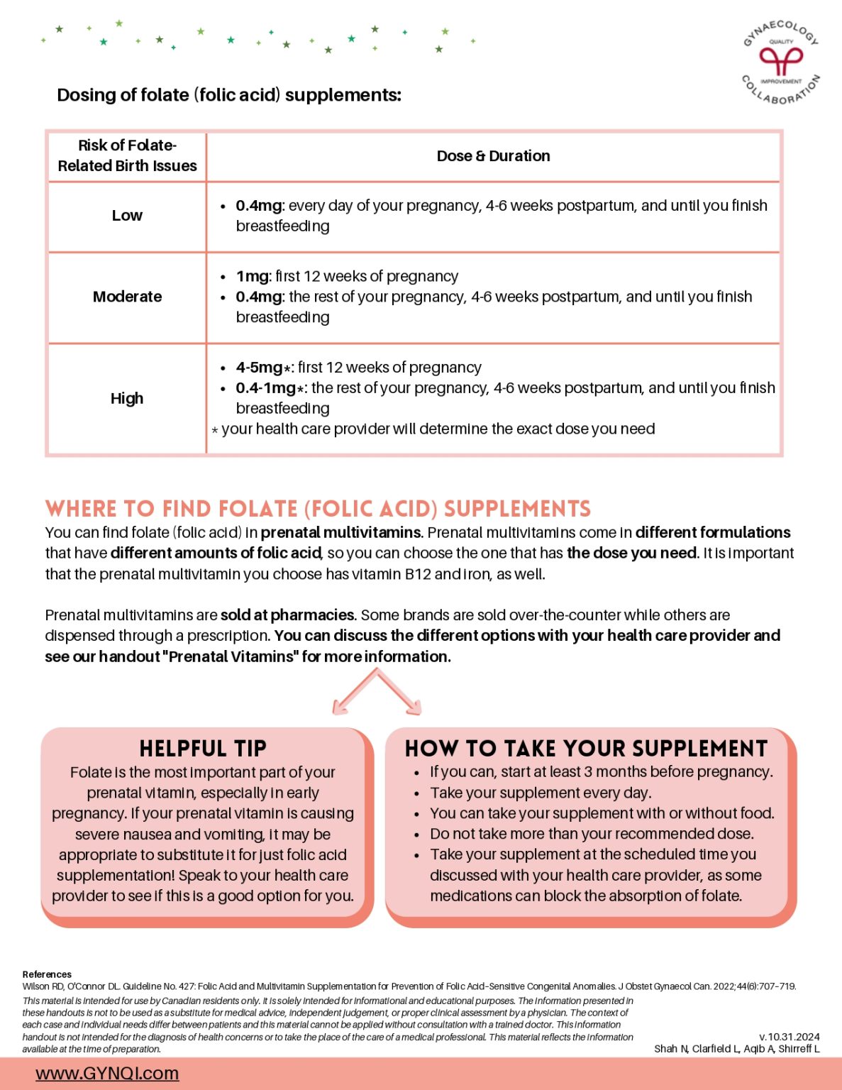 Folate (Folic Acid) Supplements